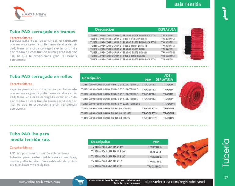 Ficha Tecnica Prontuario - Tuberia - PAD | PDF | Tubería (transporte de ...