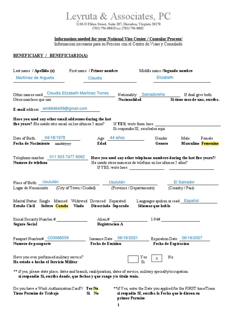 List of Information and Documents For NVC | PDF