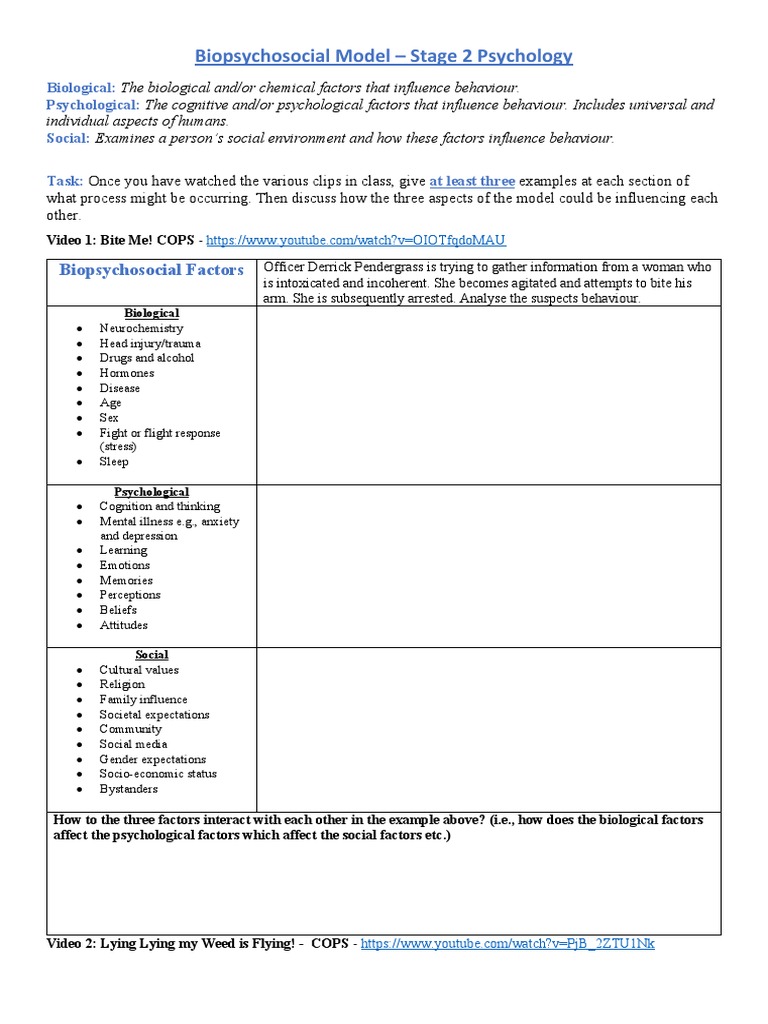 Biopsychosocial Model | PDF