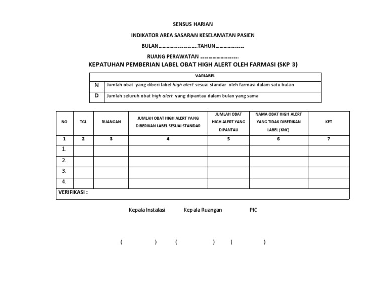 Kepatuhan Pemberian Label Obat High Alert Oleh Farmasi (SKP 3) | PDF