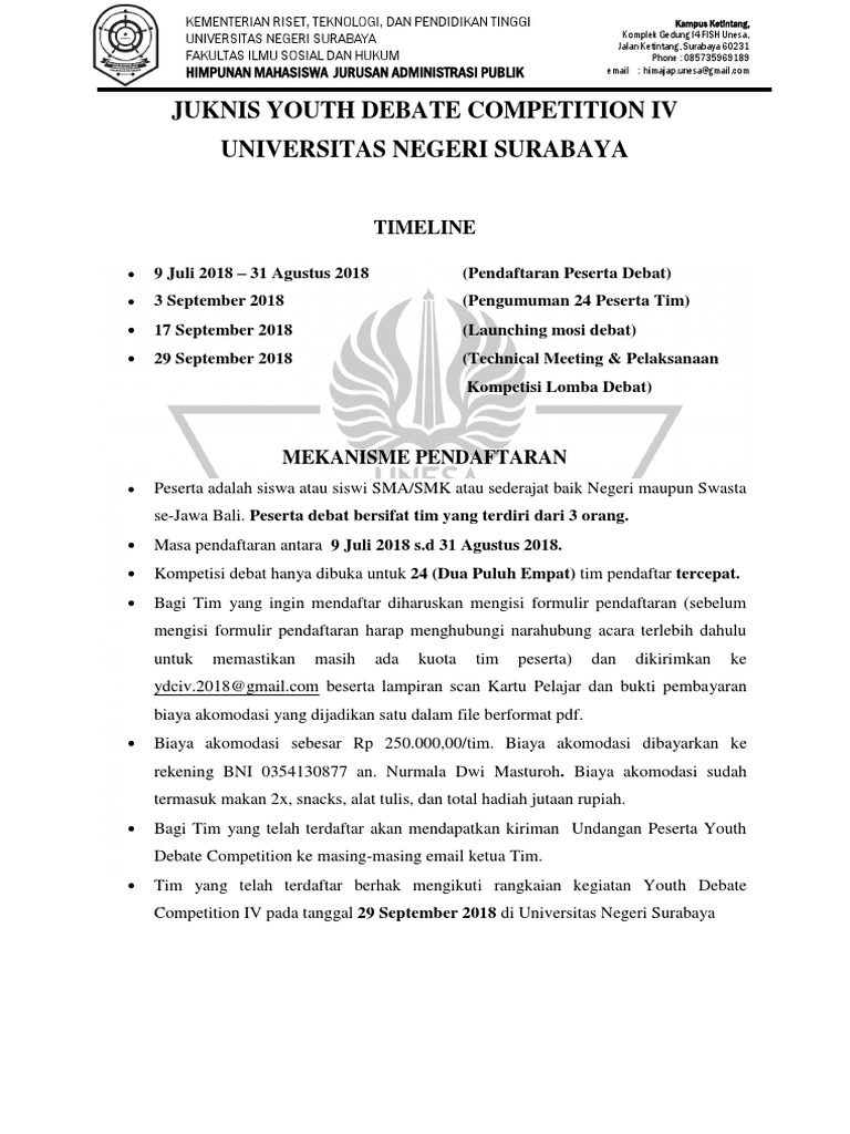 Juknis YDC IV 2018 | PDF