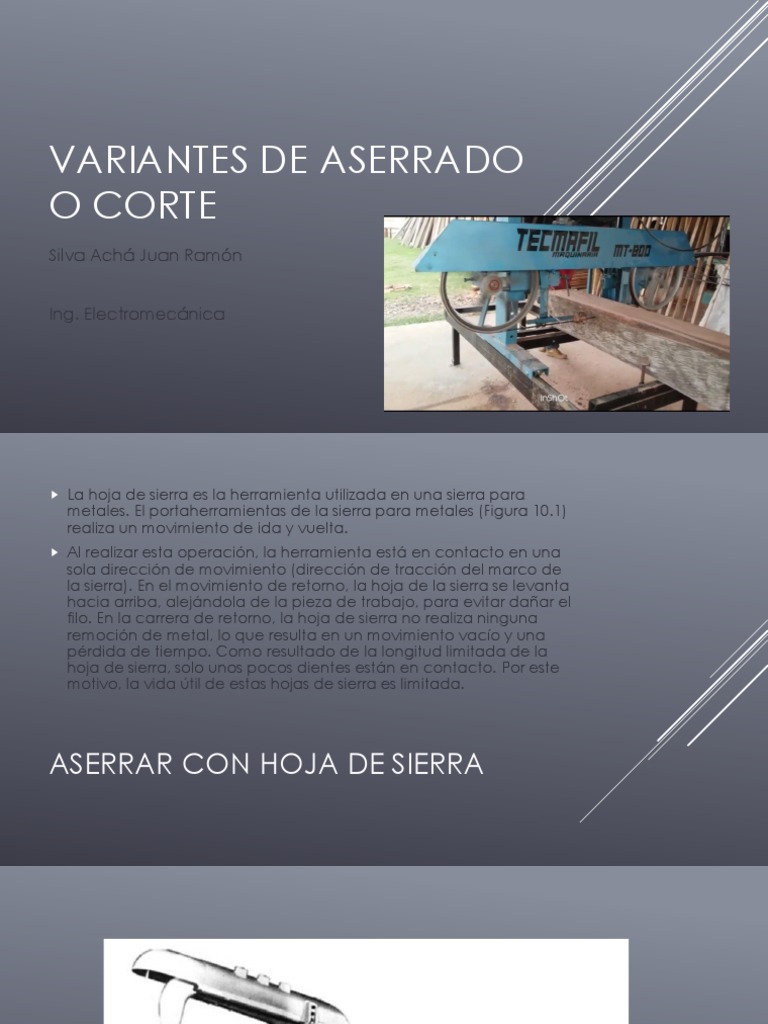 Variantes de Aserrado o Corte | PDF