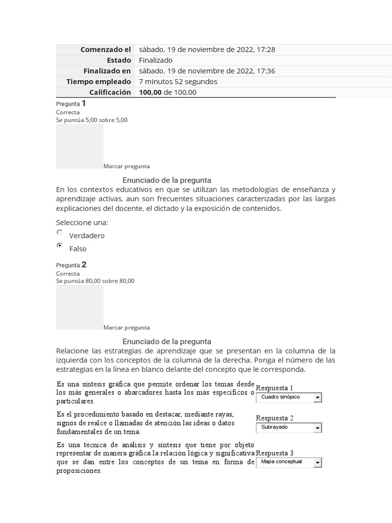Autoevaluación de La Semana V | PDF | Método de enseñanza | Modificación de comportamiento