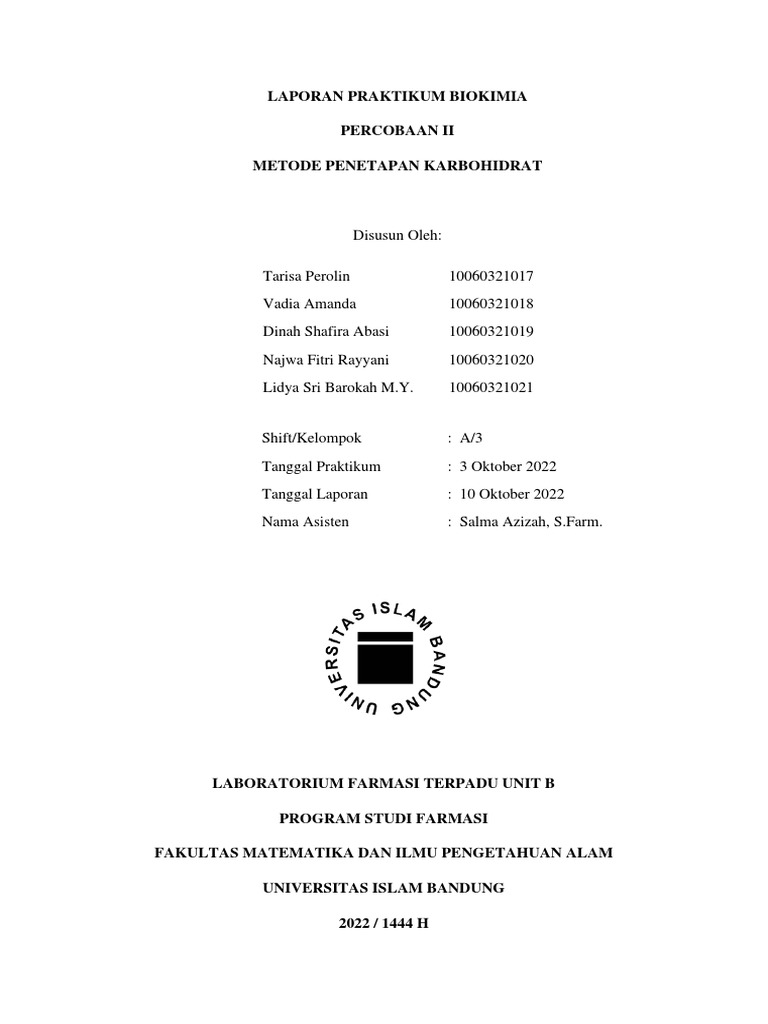 LAP2 A 3 Metode Penetapan Karbohidrat | PDF