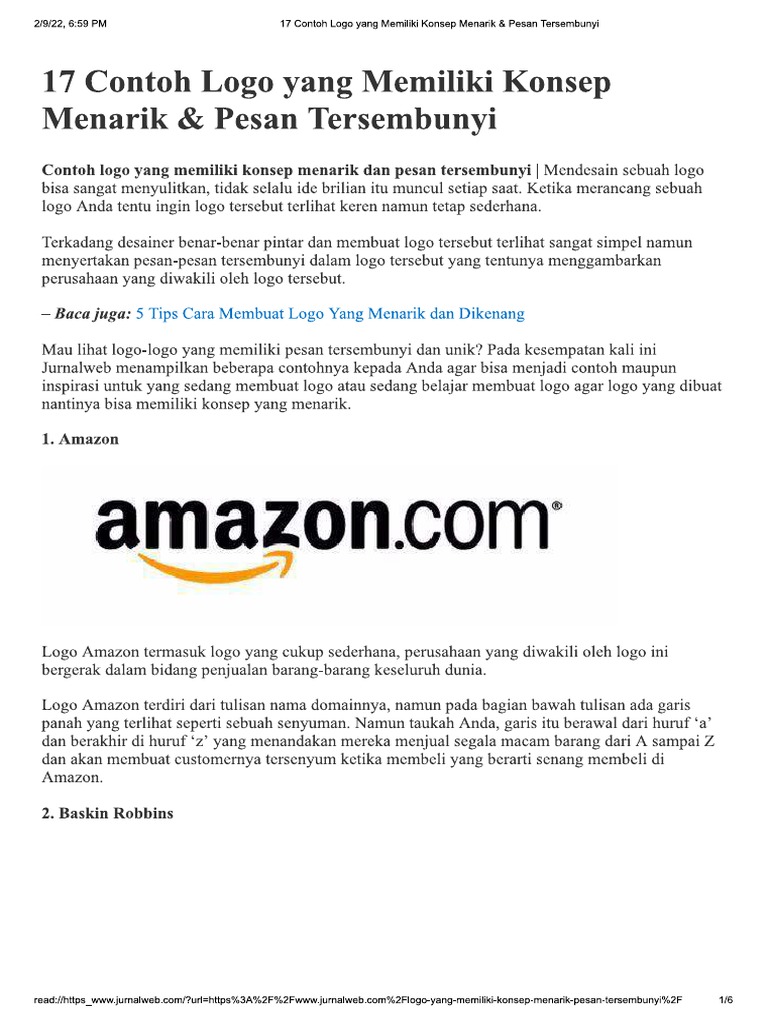 17 Contoh Logo Yang Memiliki Konsep Menarik & Pesan Tersembunyi | PDF
