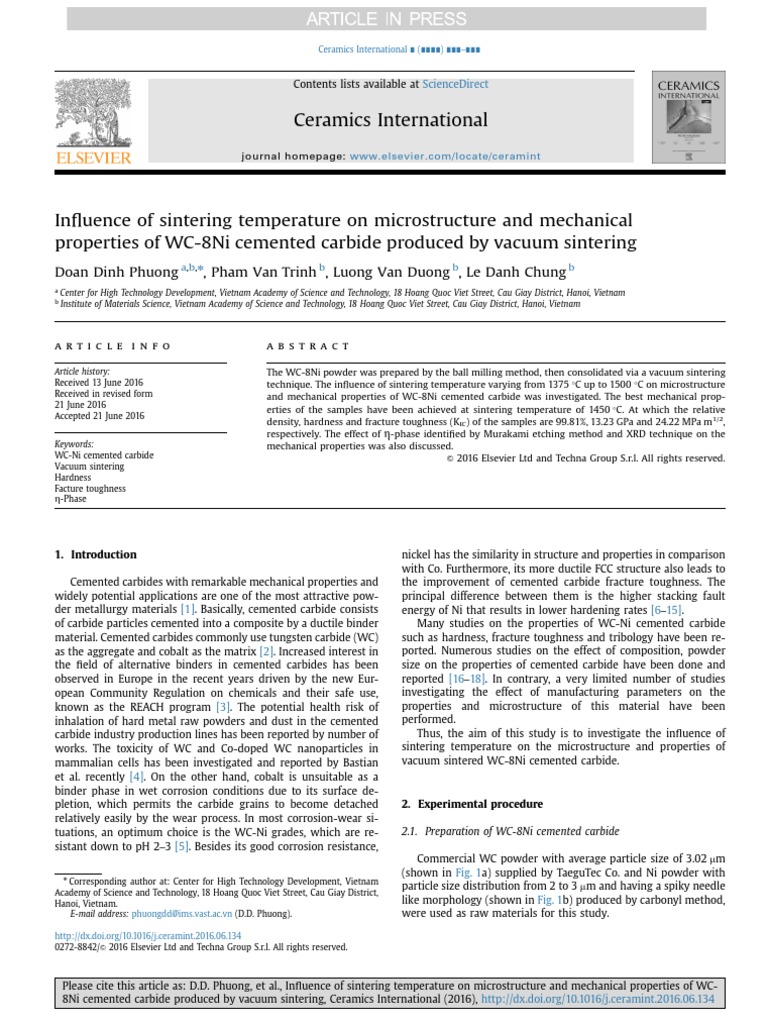 Influence of Sintering Temperature On Microstructure and Mechanical | PDF | Sintering | Ceramics