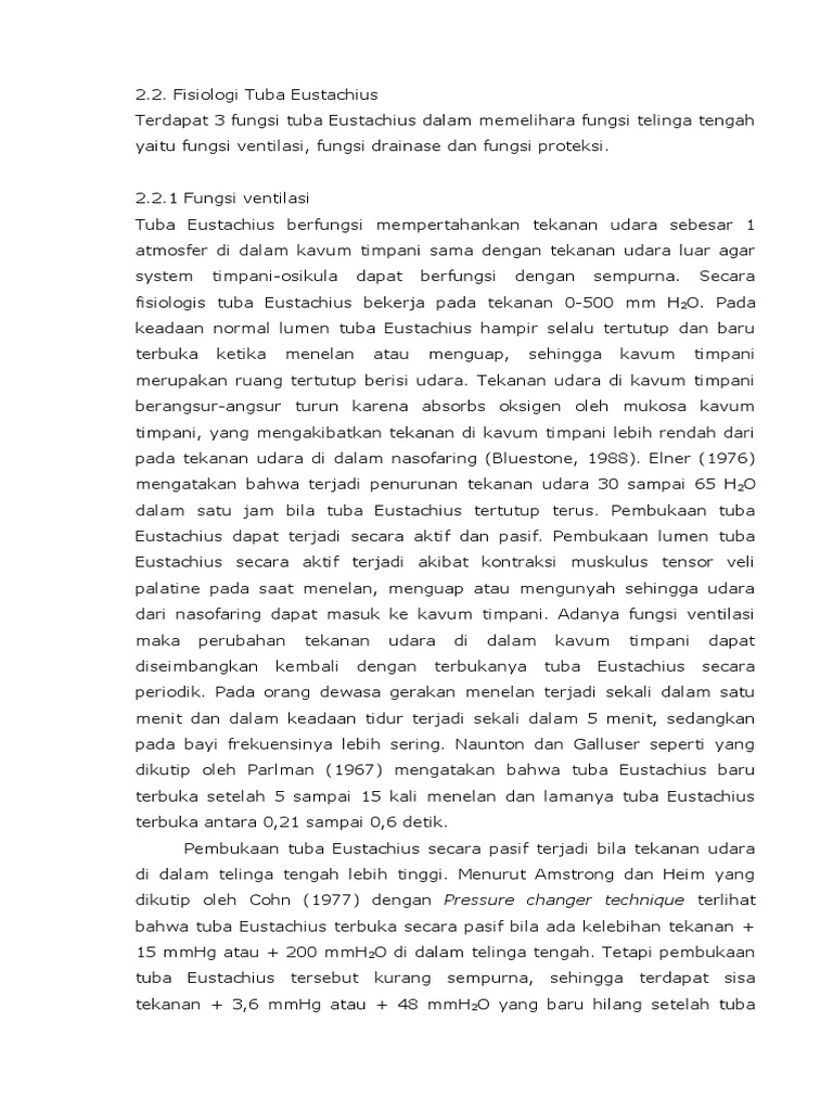 Fisiologi dan Fungsi Tuba Eustachius | PDF