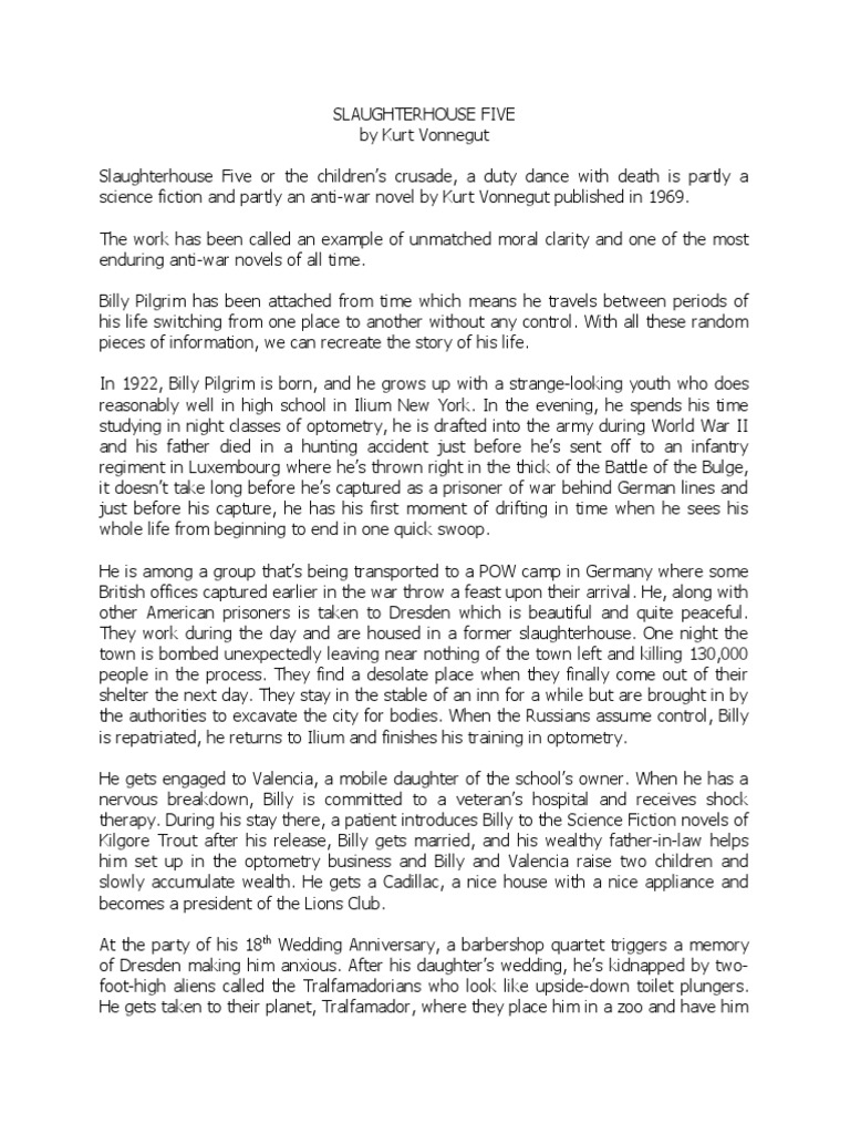 Slaughterhouse-Five Overview and Analysis | PDF | Kurt Vonnegut