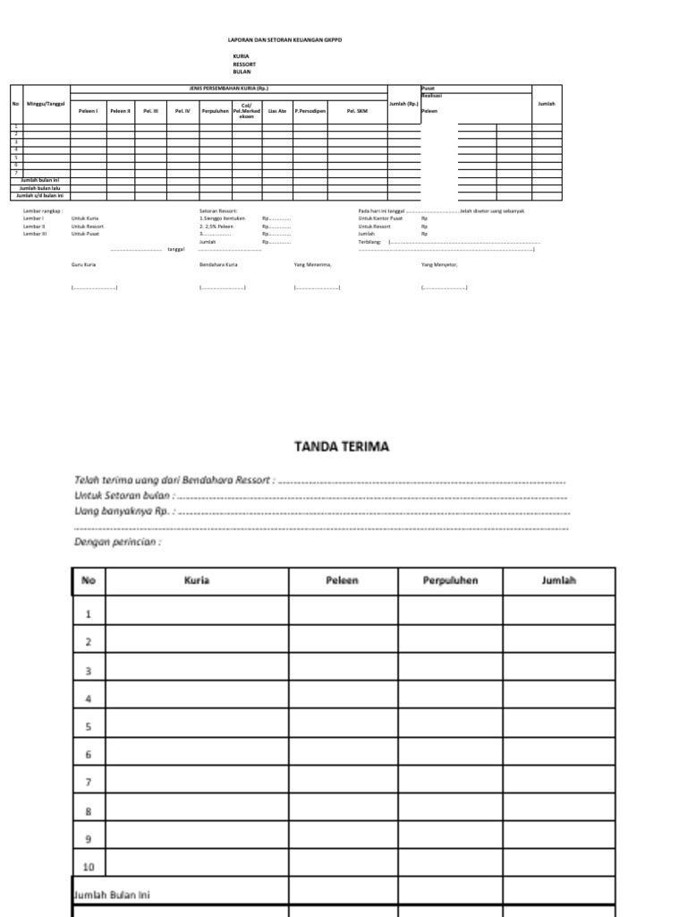 Contoh Blanko Setoran 2022 Ok | PDF