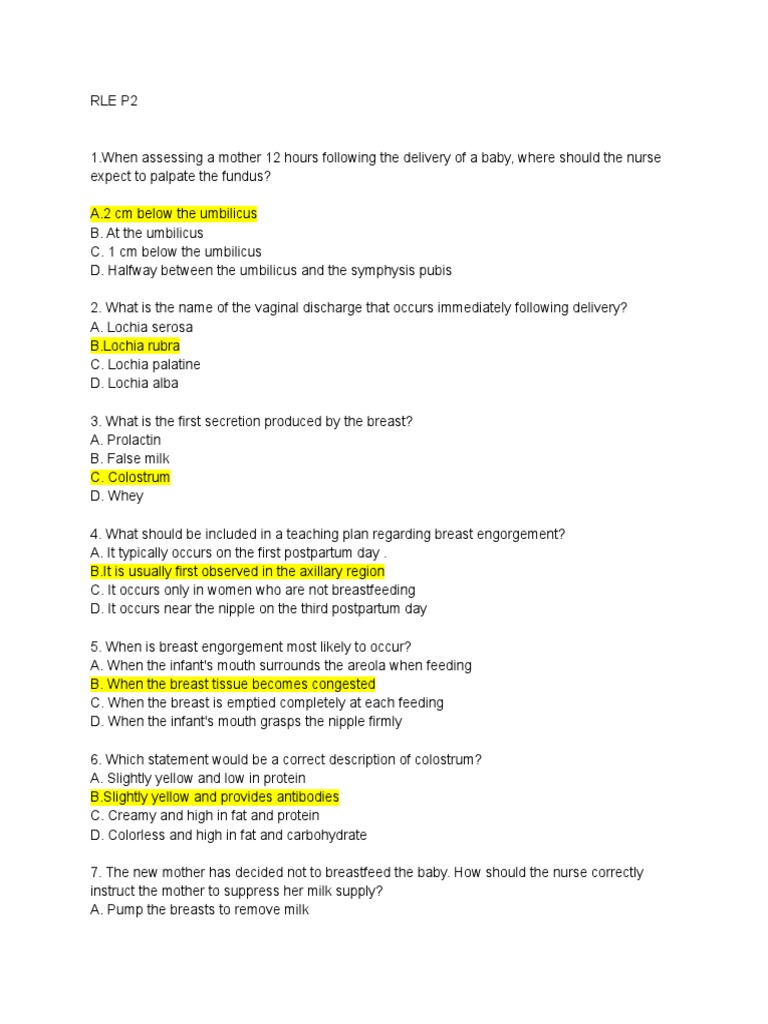 Rle P2 | PDF | Childbirth | Pulse