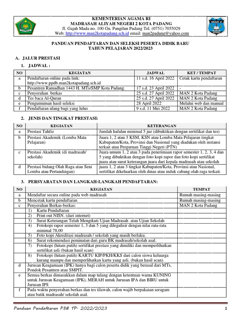 Panduan Pendaftaran PPDB 2022 | PDF