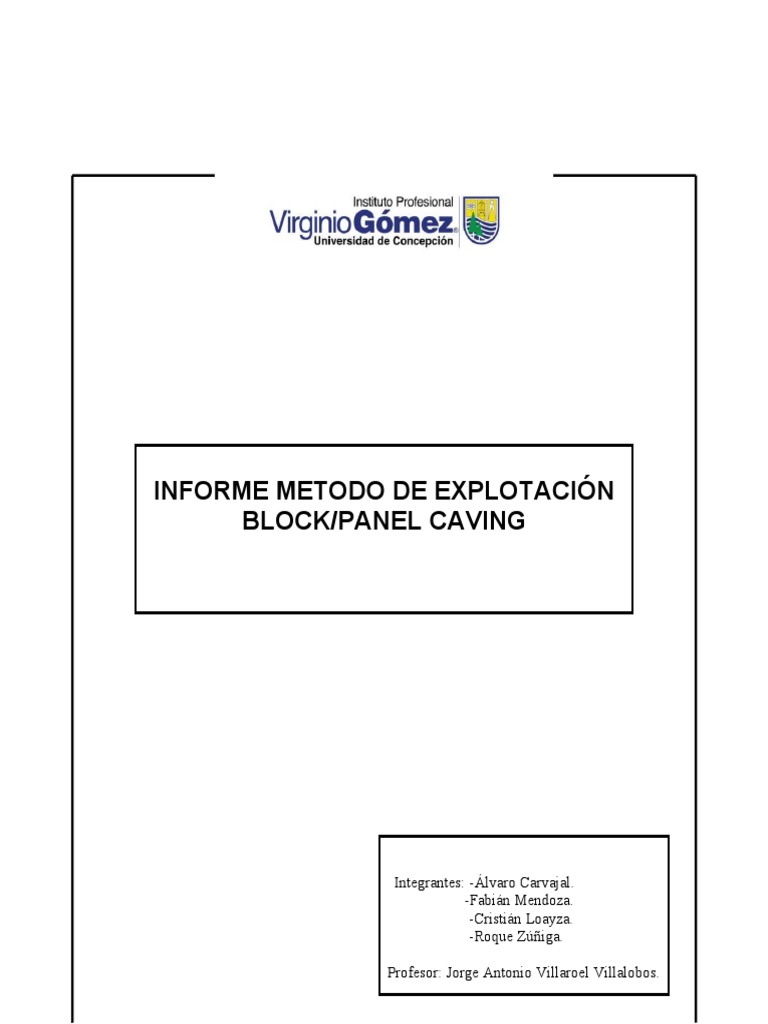 Block Panel/Caving | PDF | Minería | Materiales