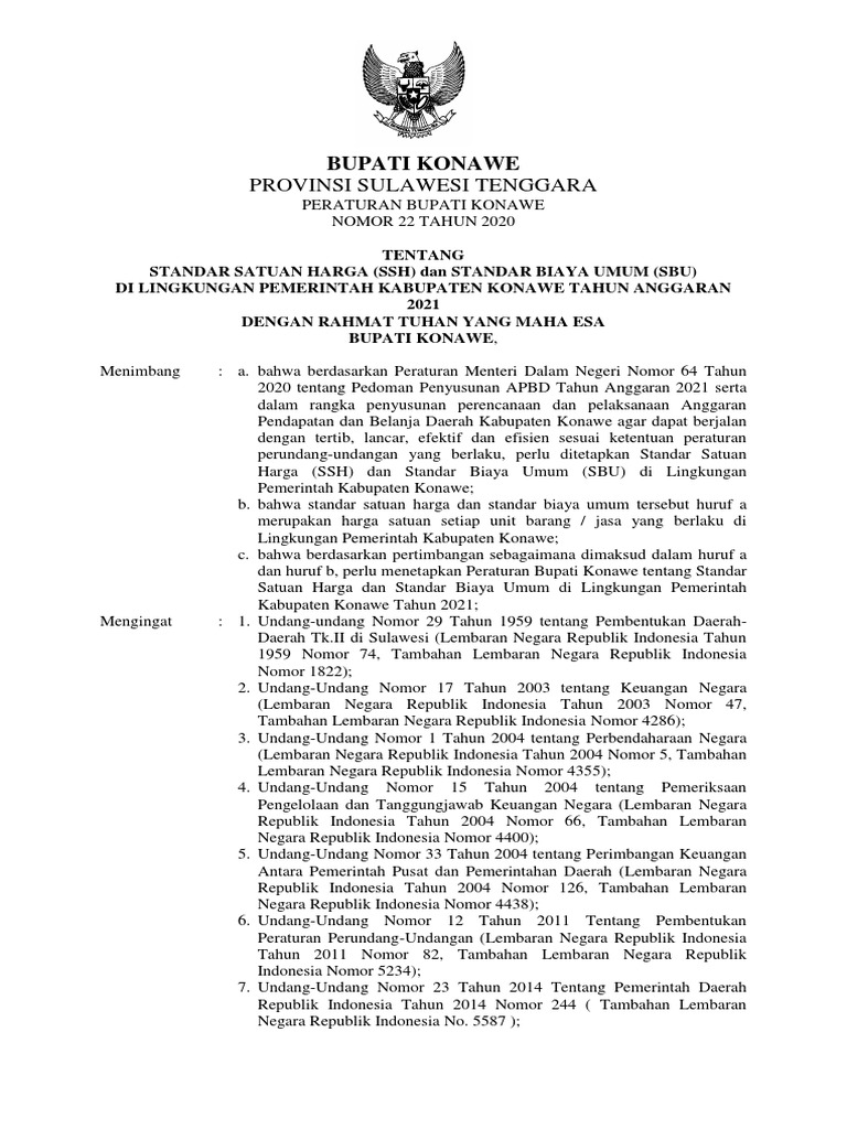 Perbup SSH 2021 | PDF