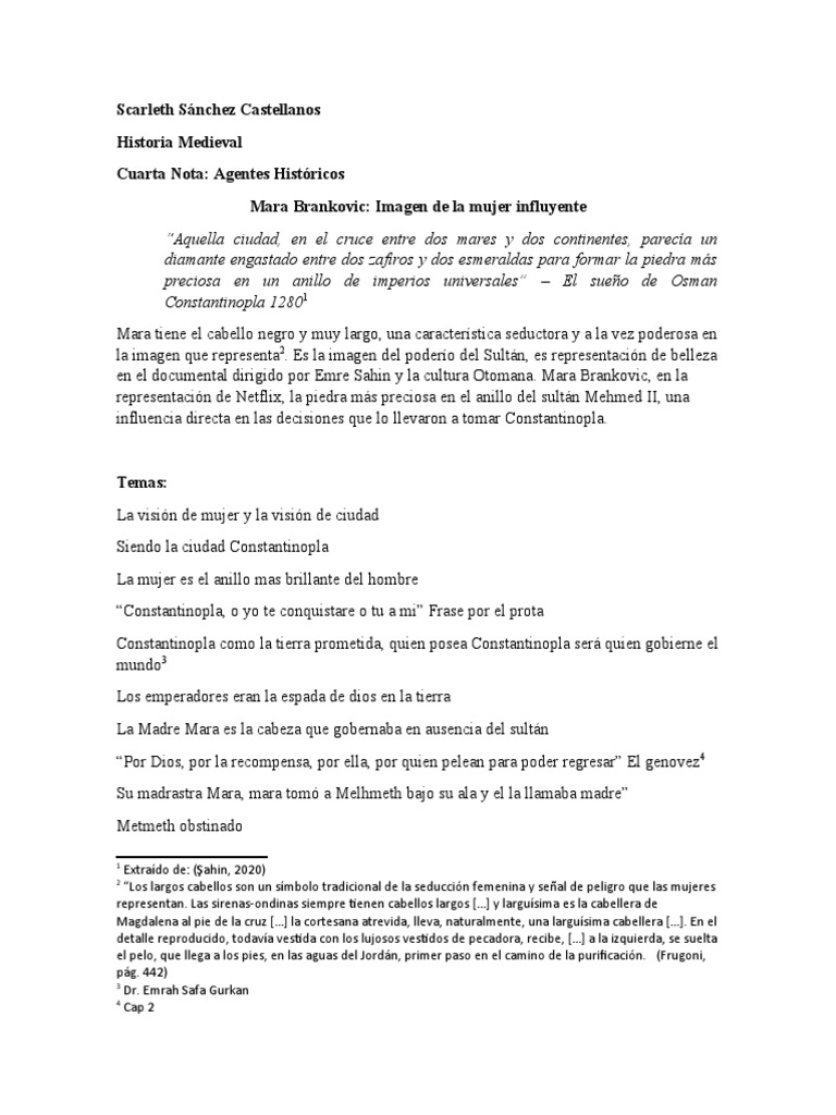 Mara Brankovic: Poder e Influencia | PDF | Mujer | Edades medias