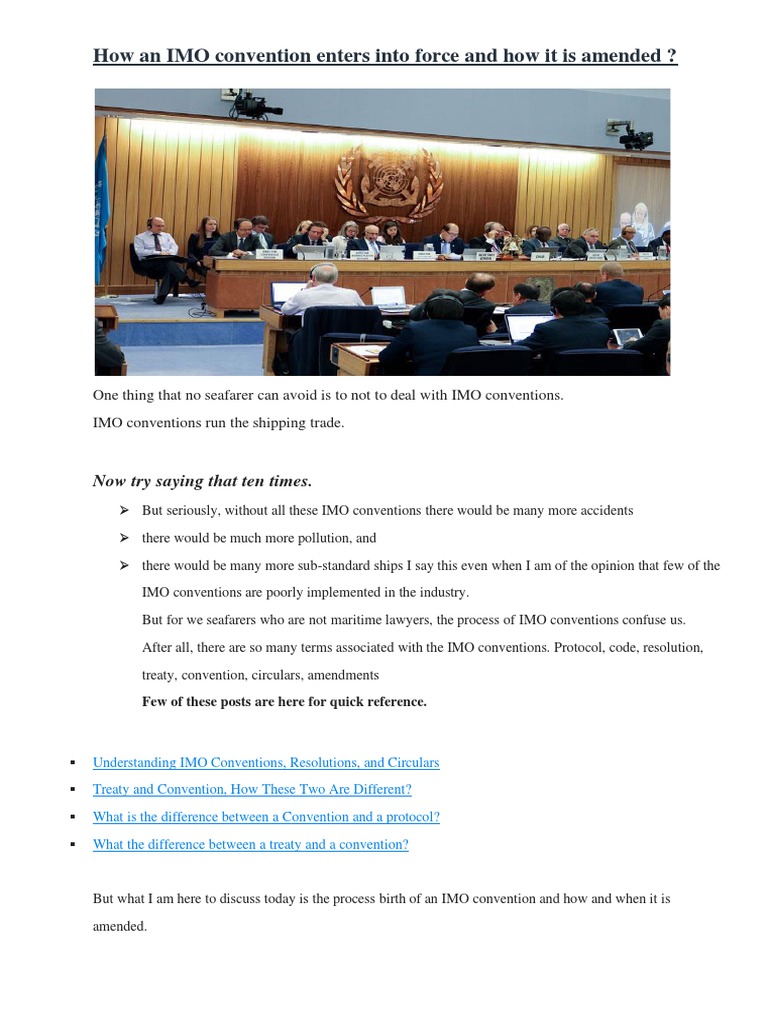 2.how Imo Convention Comes Into Force | PDF