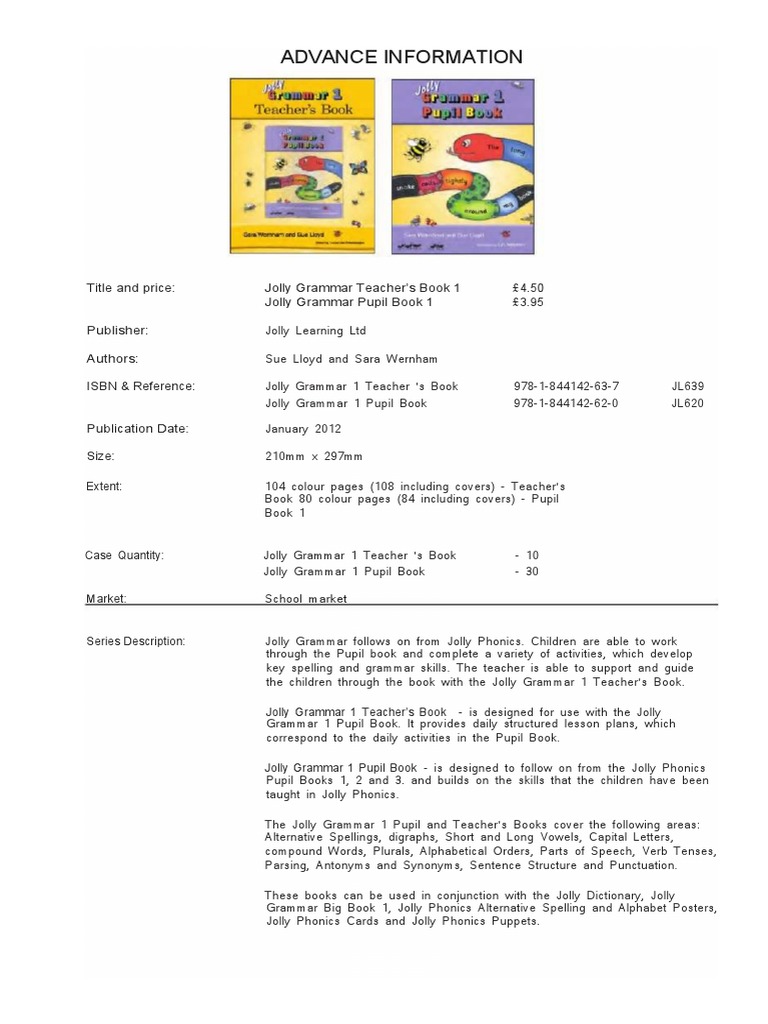 Jolly Grammar 1 Pupil | PDF