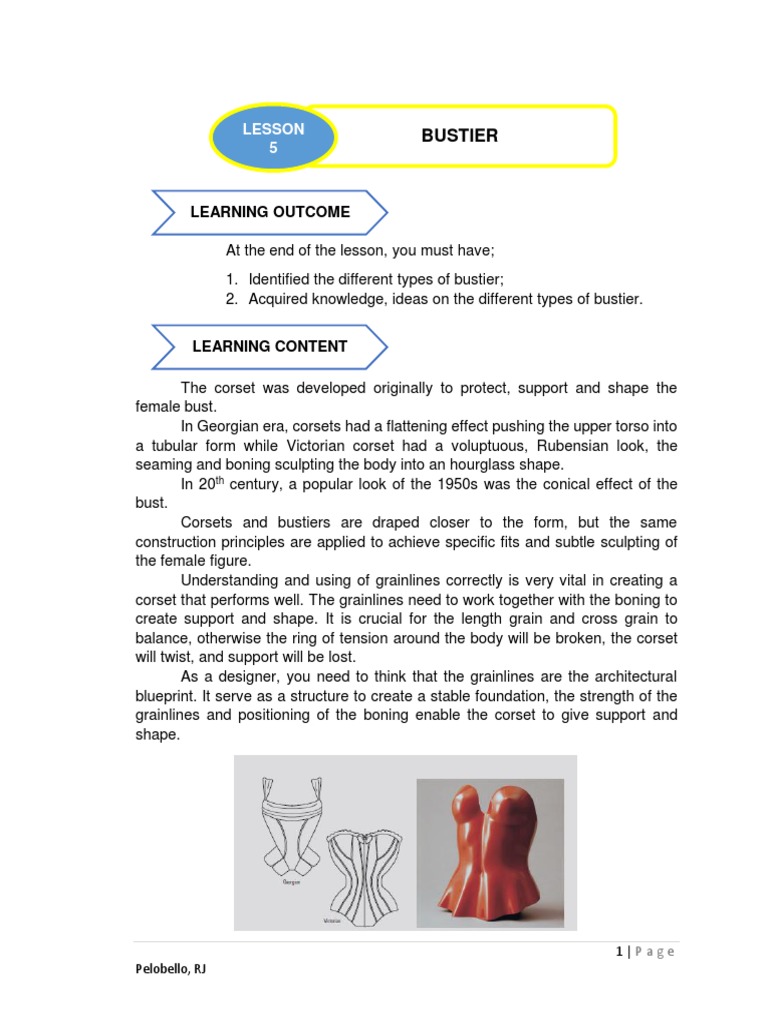 Module 2 (Bustier) | PDF | Corset | Clothing