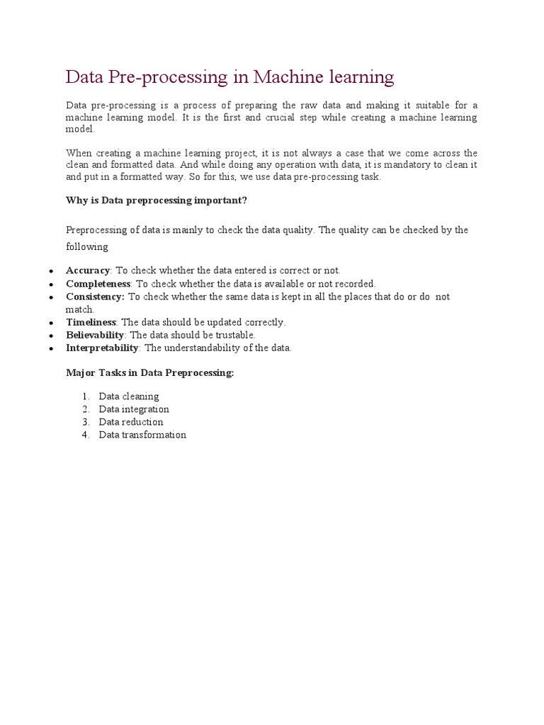 Data Preprocessing in Machine Learning | PDF | Data Compression | Regression Analysis