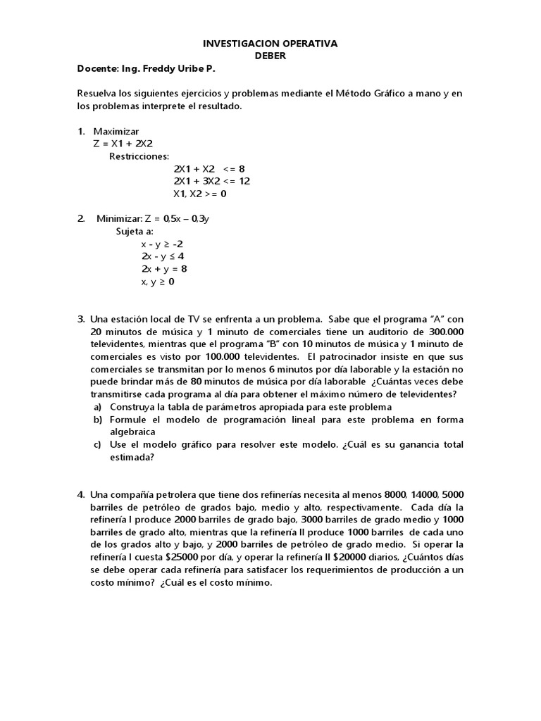 1er TRAB INVEST OPERATIVA OK | PDF