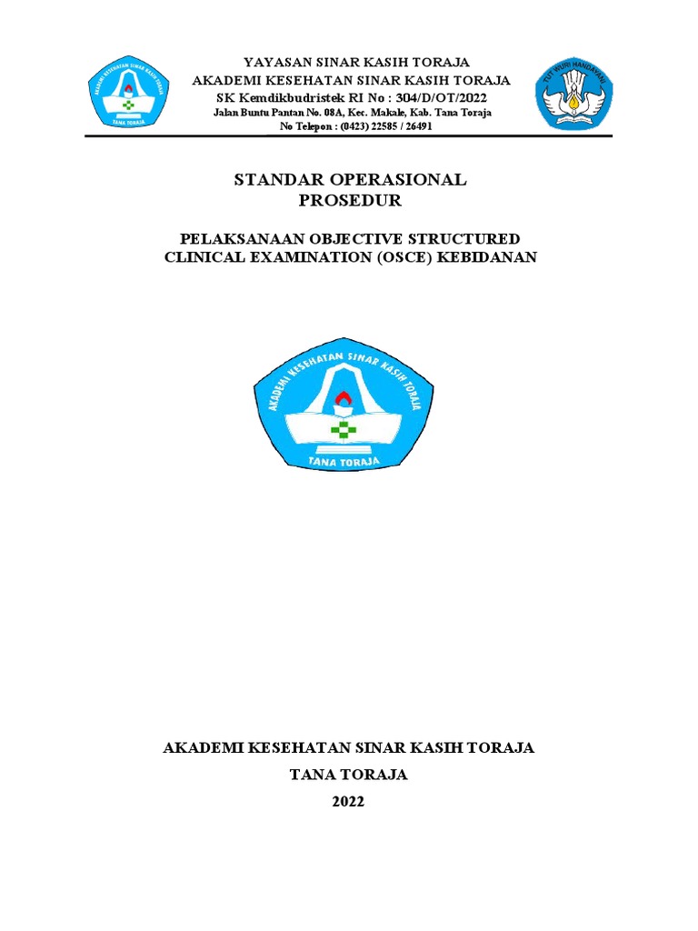 Sop Osce Program Studi Diii Kebidanan Akkes Sinar Kasih | PDF