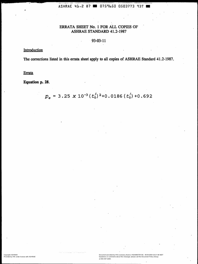 ASHRAE Standard 41.2 (1987) | PDF