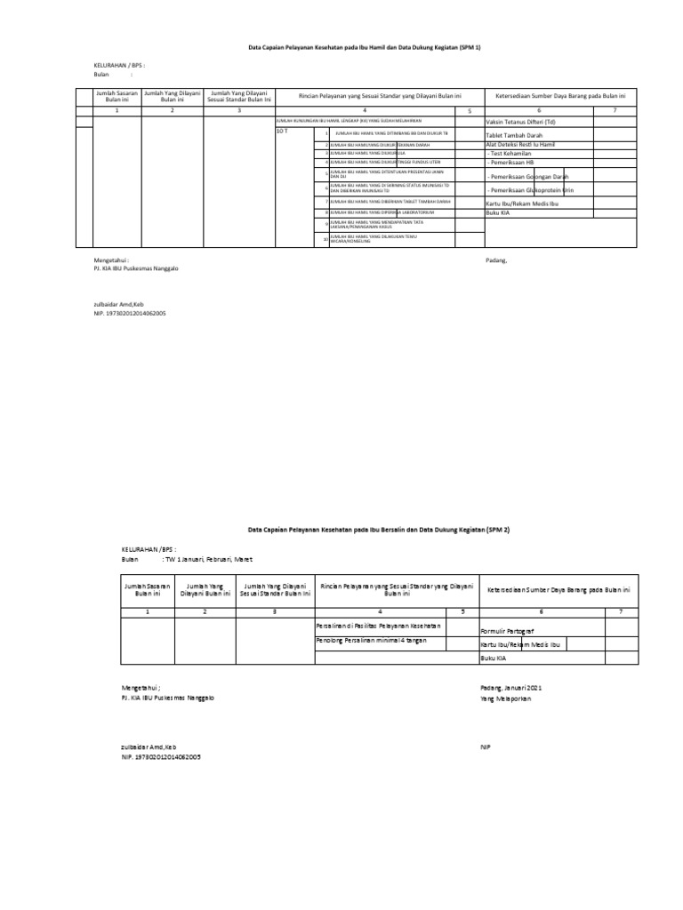 Format Laporan SPM 1 Dan 2 | PDF