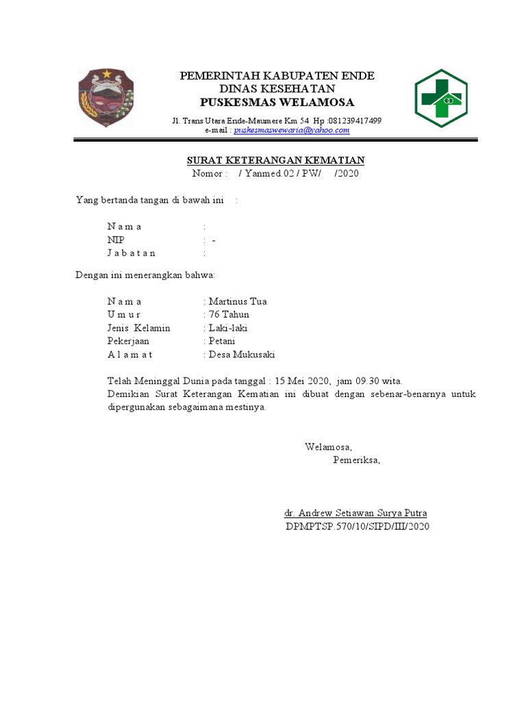 Surat Keterangan Sehat | PDF