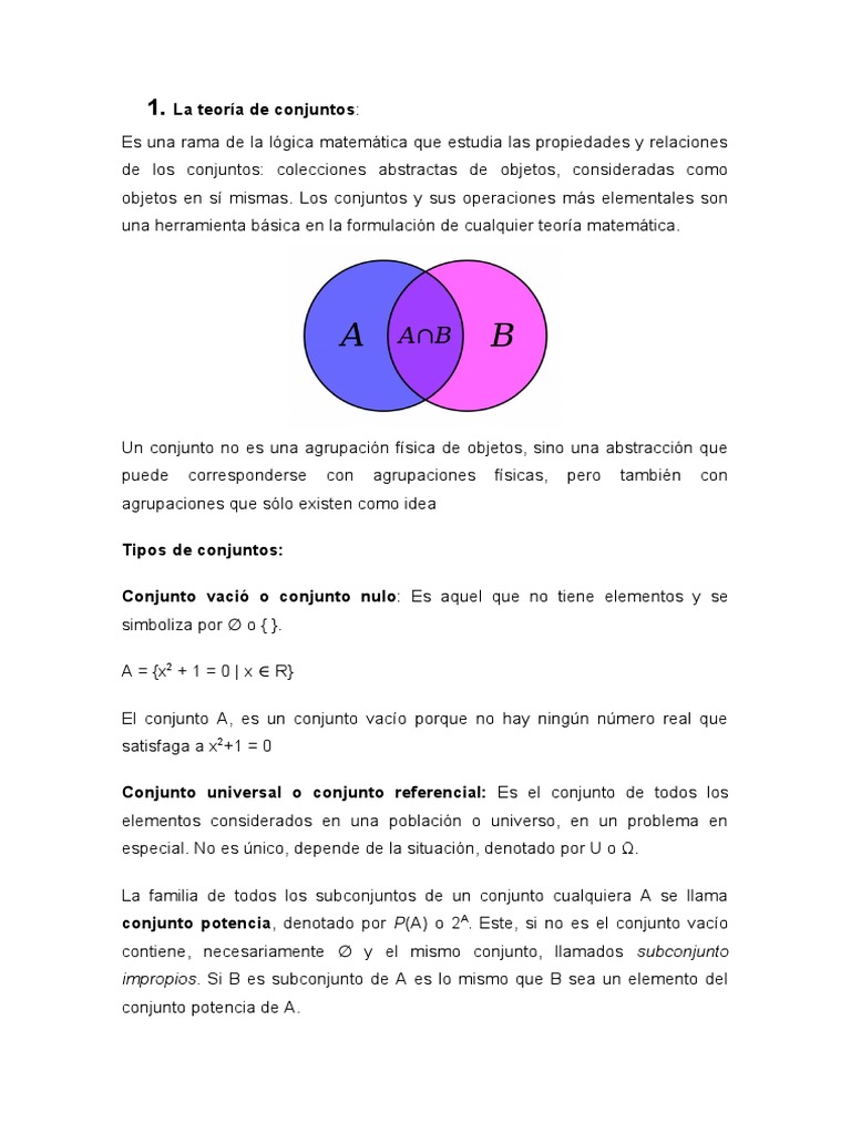 Teoría de Conjuntos y Axiomas Matemáticos | PDF | Conjunto (Matemáticas ...
