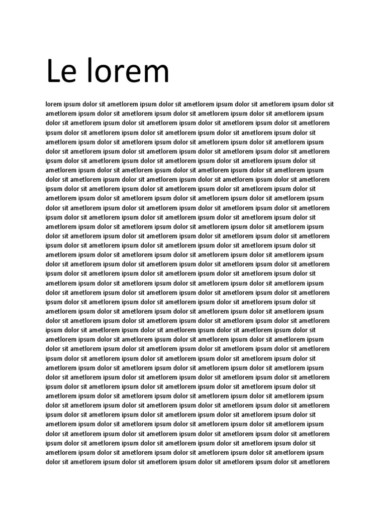 Le Lorem | PDF