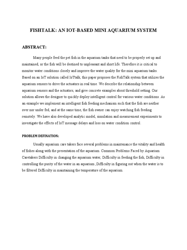 21 FishTalk An IoT-based Mini Aquarium System | PDF | Internet Of ...