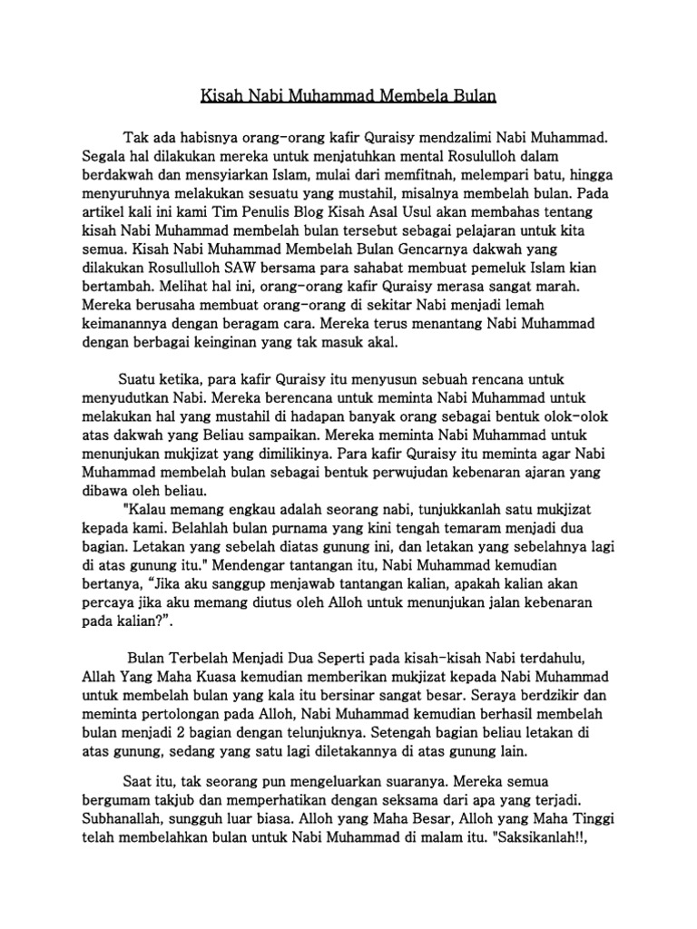 Kisah Nabi Muhammad Membela Bulan | PDF