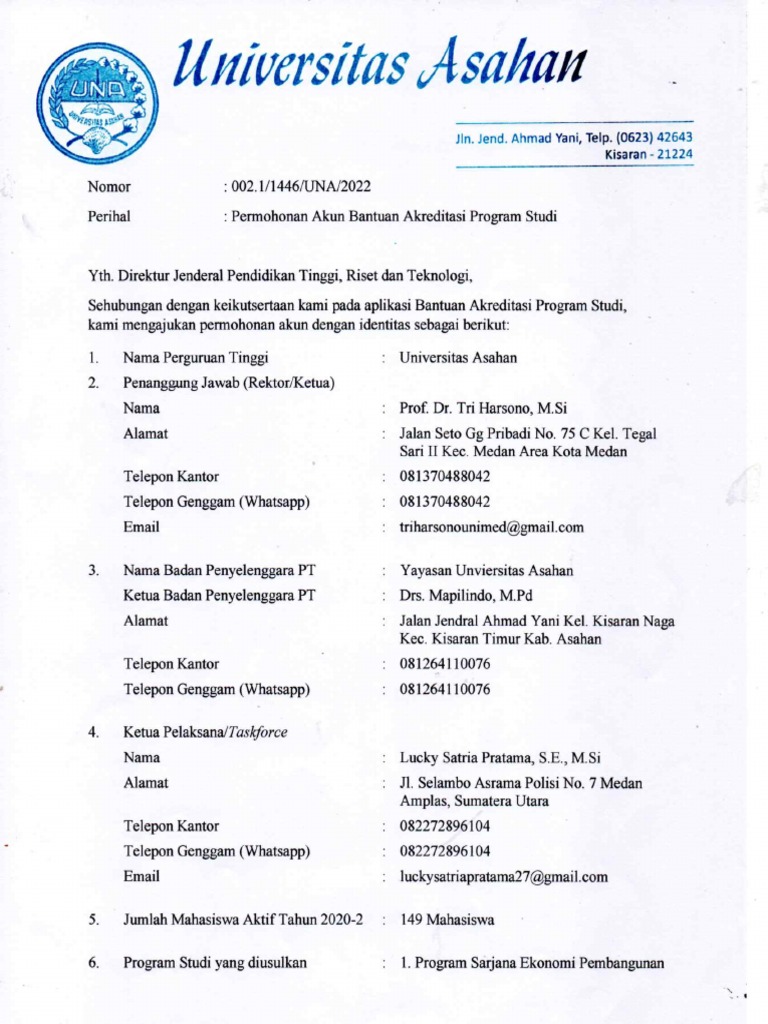 Universitas Asahan - Fakultas Ekonomi - Prodi Ekonomi Pembangunan | PDF