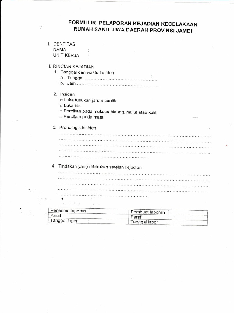 Form Laporan Pajanan | PDF