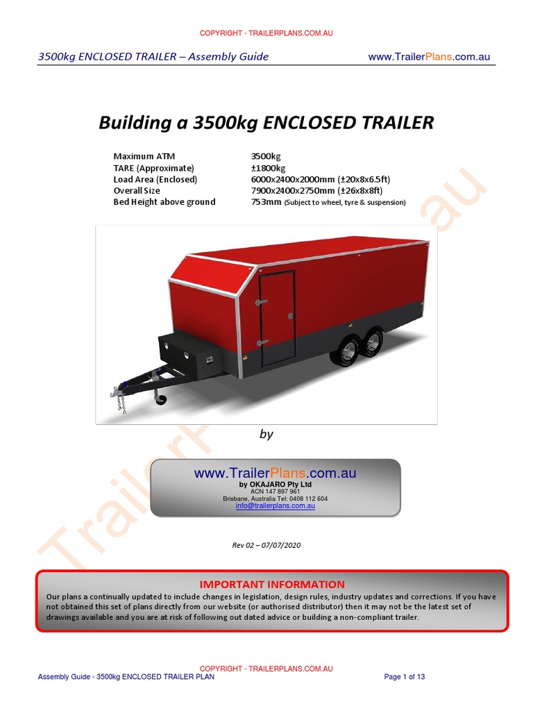 14el 6m Enclosed Trailer Drawings | PDF | Computers | Technology ...