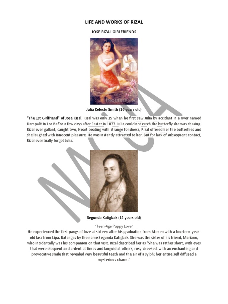 A Survey of Jose Rizal's Romantic Endeavors: Exploring the Women Who ...
