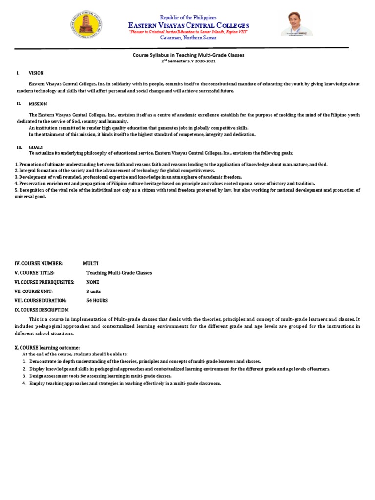 Teaching Multi-grade Classes Syllabus | PDF | Teaching Method | Learning
