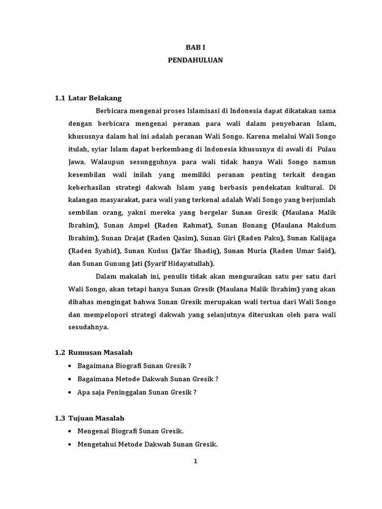 Makalah Sunan Gresik | PDF