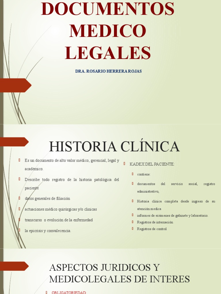 Documentos Medico Legales Practica | PDF | Historial médico | Cuidado de la salud