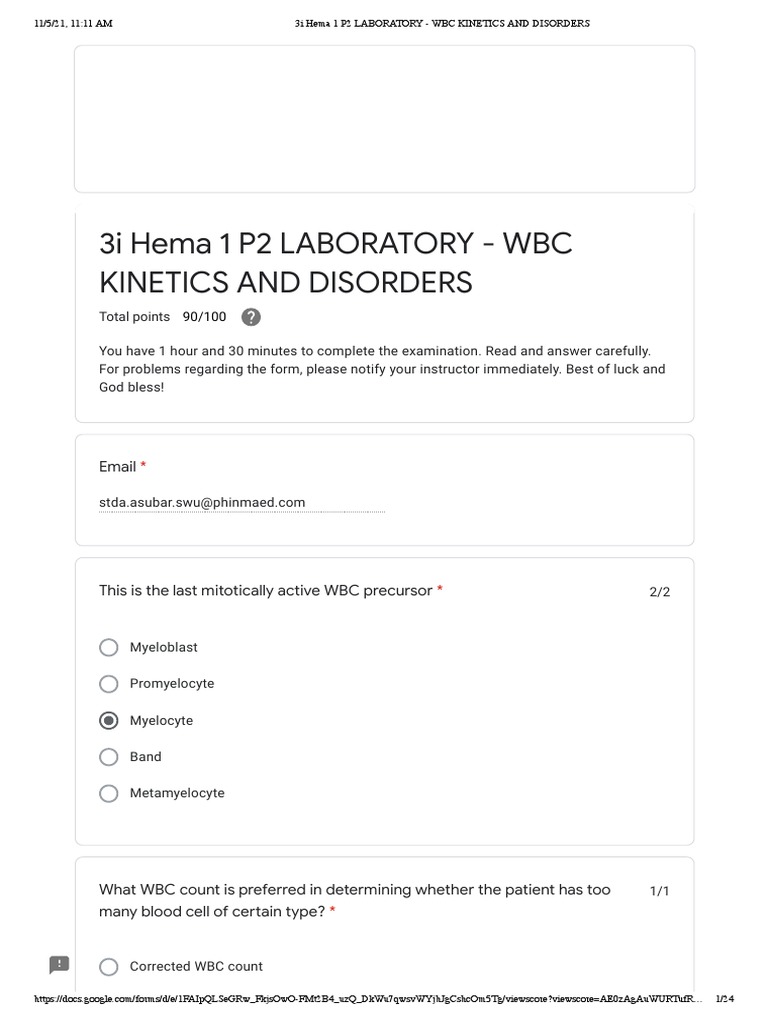 3i Hema 1 p2 Laboratory WBC Kinetics and Disorders | PDF | White Blood Cell | Cells