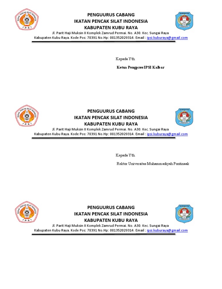 Amplop Kop Surat IPSI Kab. Kubu Raya | PDF