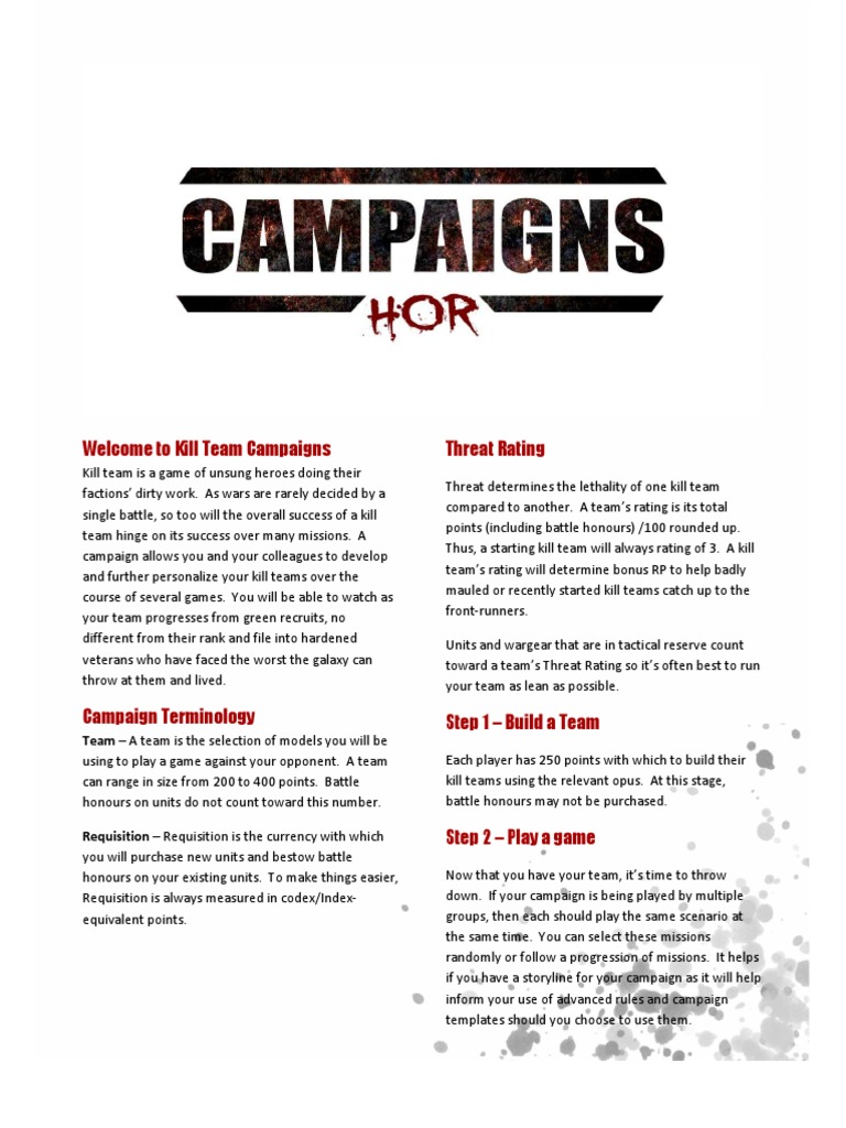 HOR8ed-Rules-Campaigns 2.1 | PDF | Military