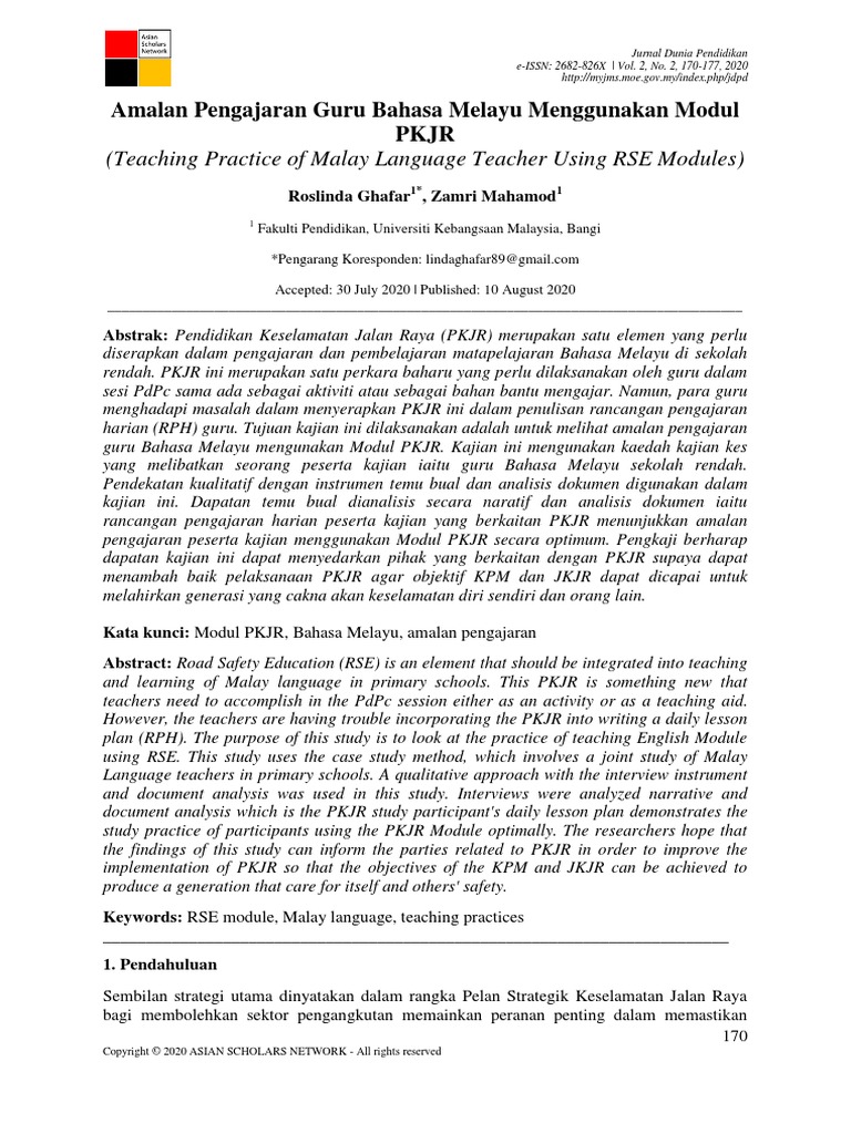 Teaching Practice of Malay Language Teacher Using RSE Modules | PDF