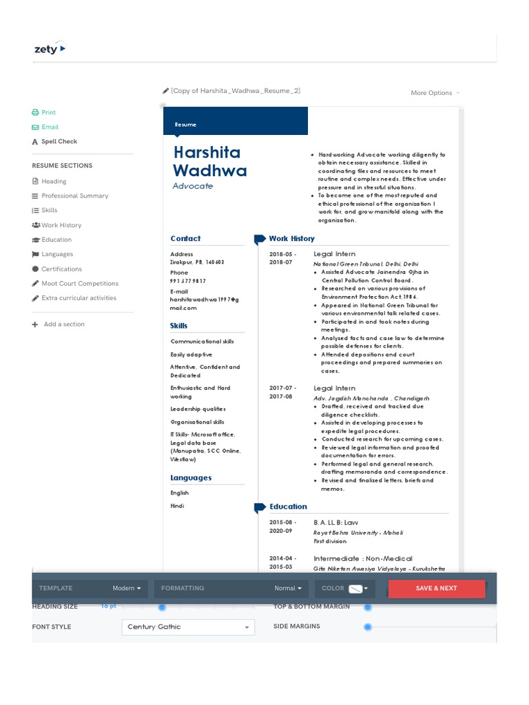 Finalize Resume - Zety | PDF