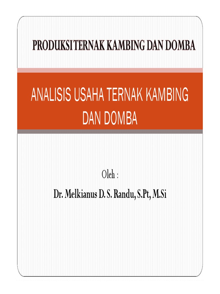 Analisis Usaha Ternak Kambing Dan Domba | PDF Analisis Usaha Ternak Kambing Dan Domba | PDF