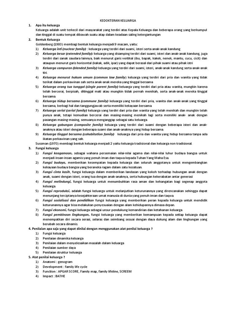 Rangkuman KedKeluarga | PDF | Kesehatan Holistik