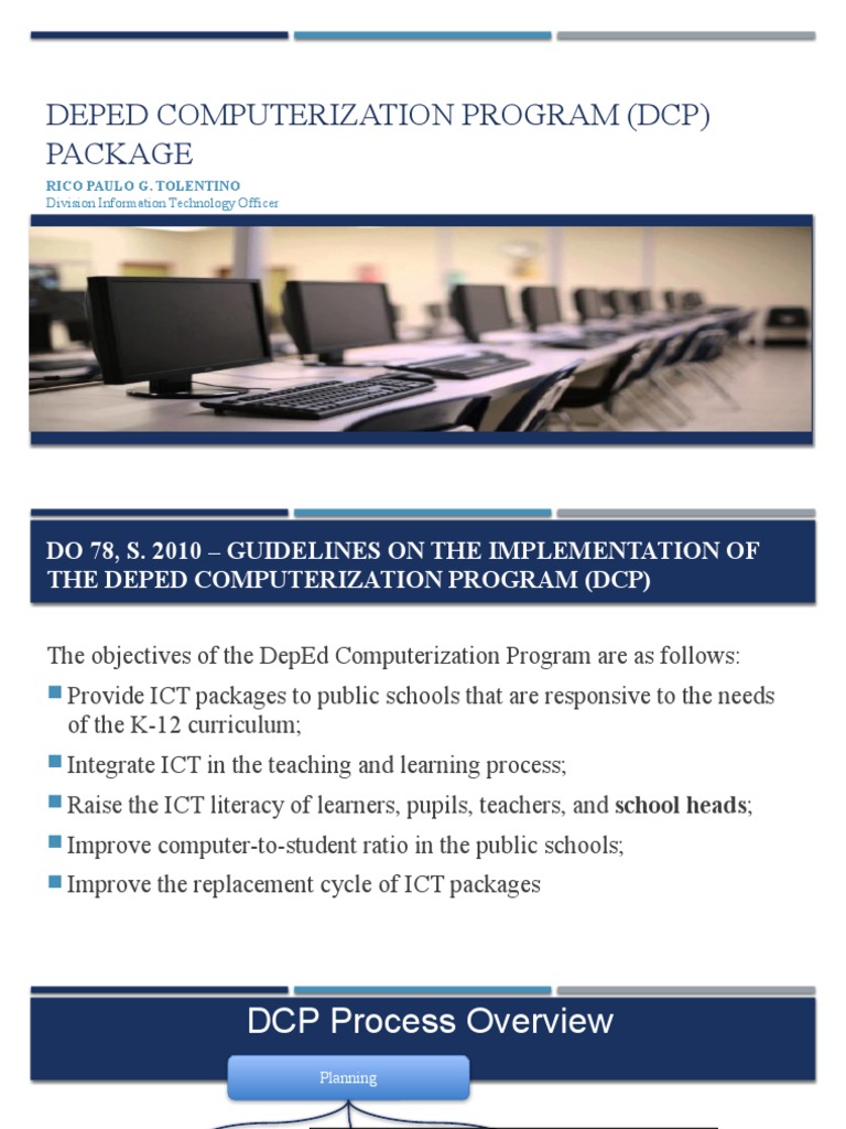 Deped Computerization Program (DCP) Package: Rico Paulo G. Tolentino | PDF