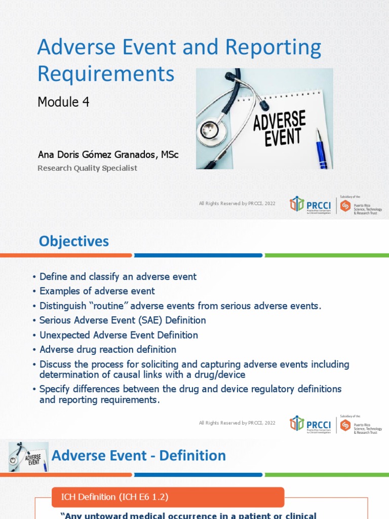 Adverse Event Definitions and Reporting | PDF | Adverse Effect ...