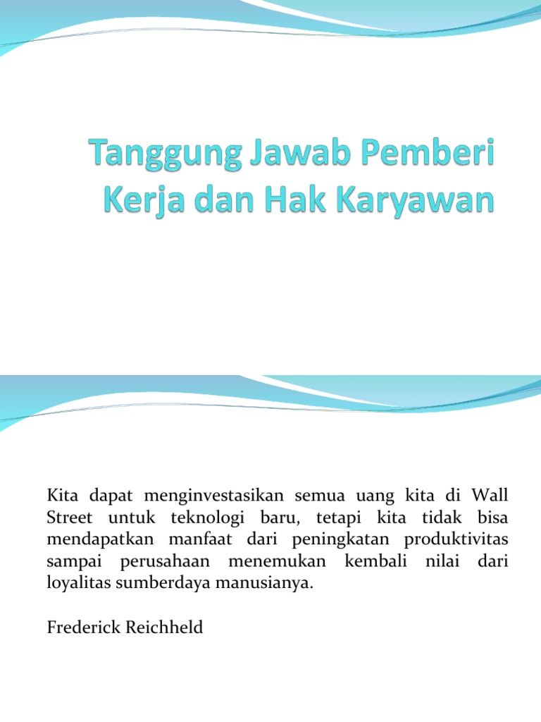 P6 Tanggung Jawab Pemberi Kerja Dan Hak Karyawan 2 | PDF