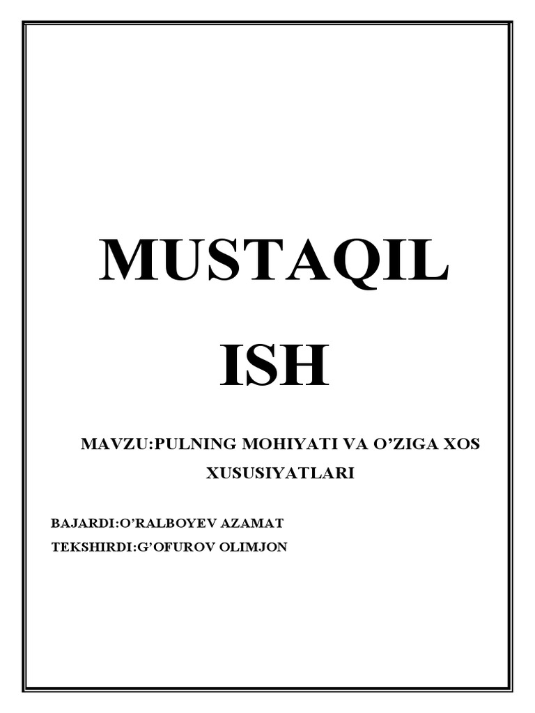 Mustaqil Ish TU-22 Azamat | PDF