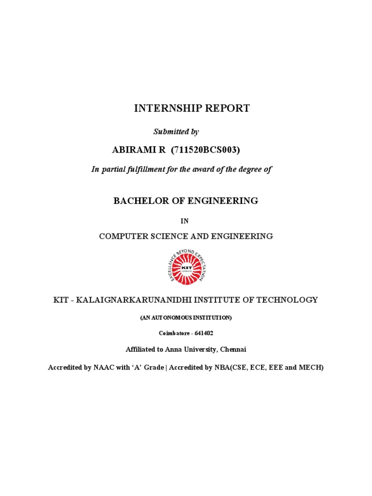 Abirami R - Internship - Report | PDF | Html | Bootstrap (Front End Framework)